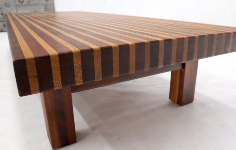 Solid Block Walnut and Oak Rectangular Low Coffee Table at 1stDibs ...