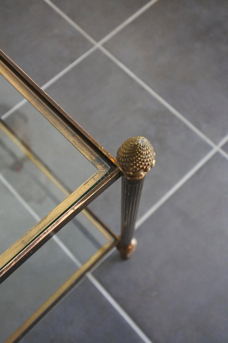 Solid Brass and Glass Two-Tier Coffee Table at 1stDibs