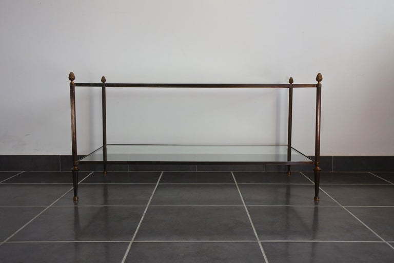 Solid Brass and Glass Two-Tier Coffee Table at 1stDibs