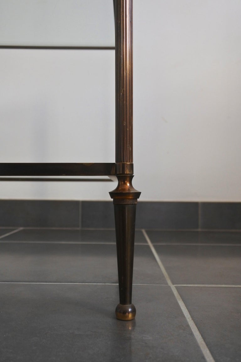 Solid Brass and Glass Two-Tier Coffee Table at 1stDibs