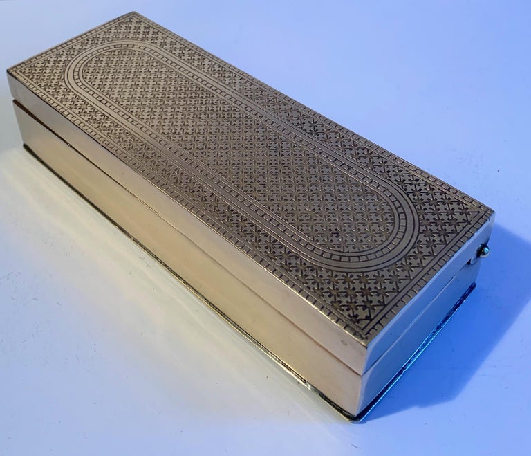 Solid Brass Box with Intricate Design at 1stDibs