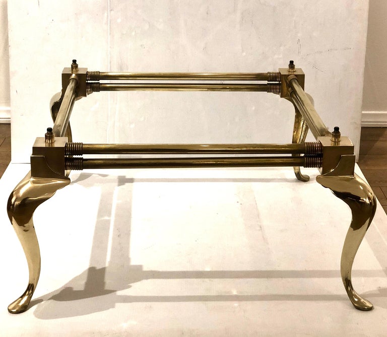 Solid Brass Cabriole Leg and Industrial Design Coffee Table at 1stDibs ...