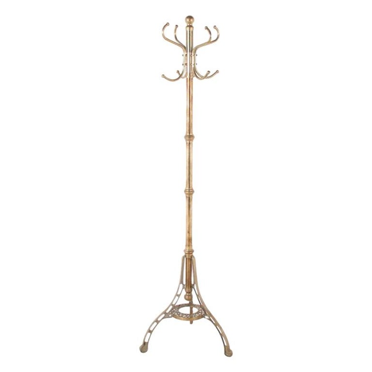 Solid Brass Coat Tree at 1stDibs