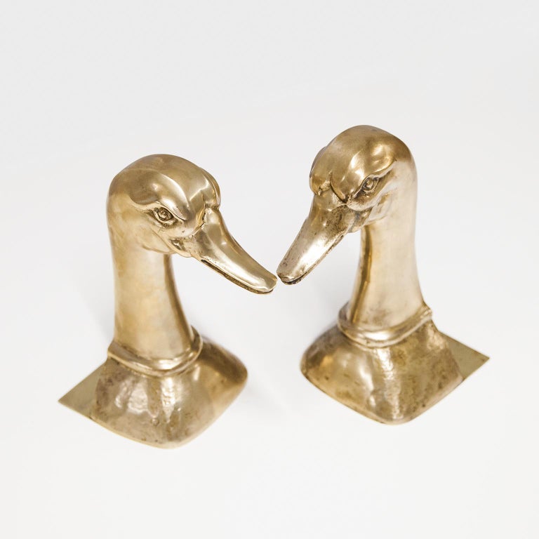 Solid Brass Duck Bookends by Valenti Spain, 1970s For Sale at 1stDibs