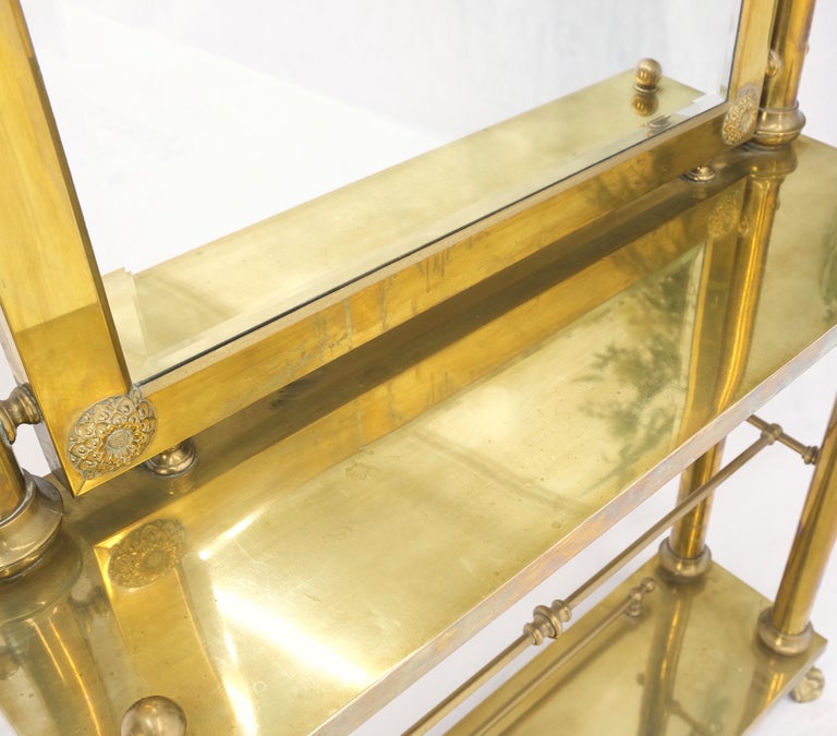 Solid Brass Entryway Hall Tree Mirror Coat Rack Console Table Claw Feet ...