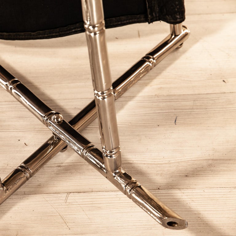 Solid Brass Foldable Bamboo Stool, Nickel-Plated, Luxury Details For ...