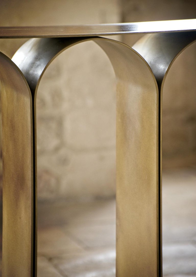 Solid Brass Gold Arch Console by Pietro Franceschini at 1stDibs