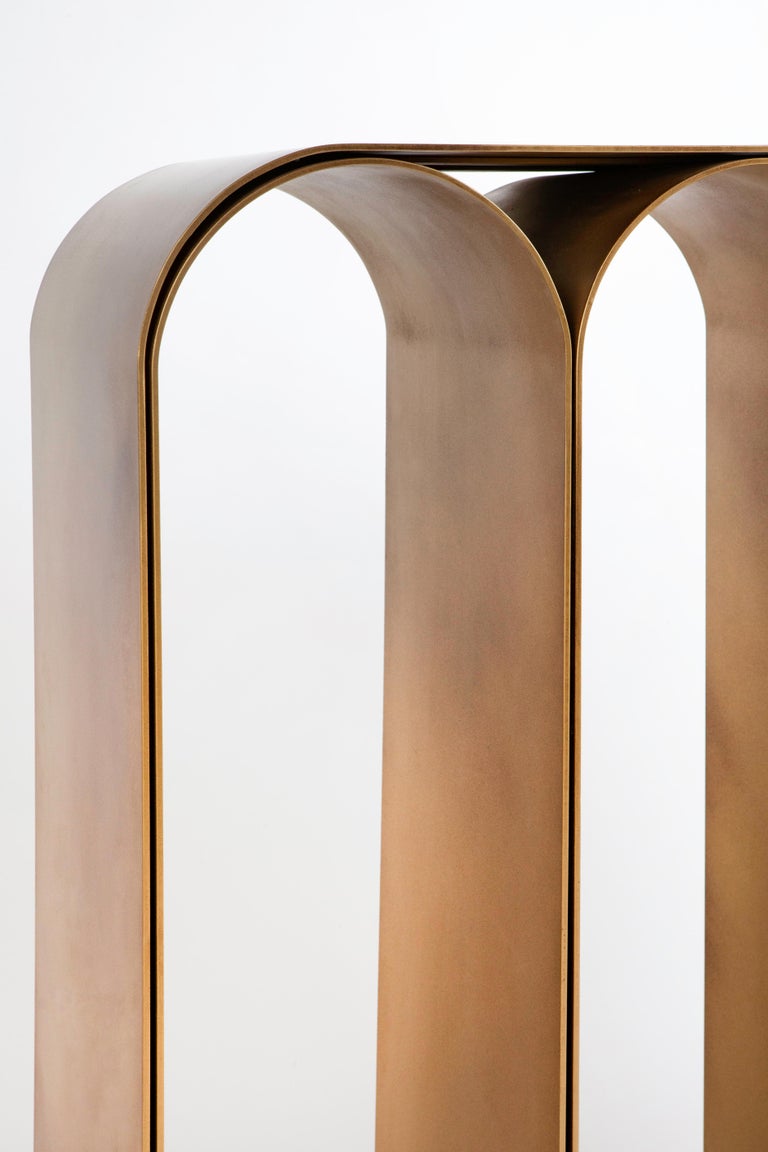 Solid Brass Gold Arch Console by Pietro Franceschini at 1stDibs