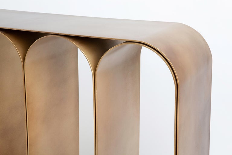Solid Brass Gold Arch Console by Pietro Franceschini at 1stDibs