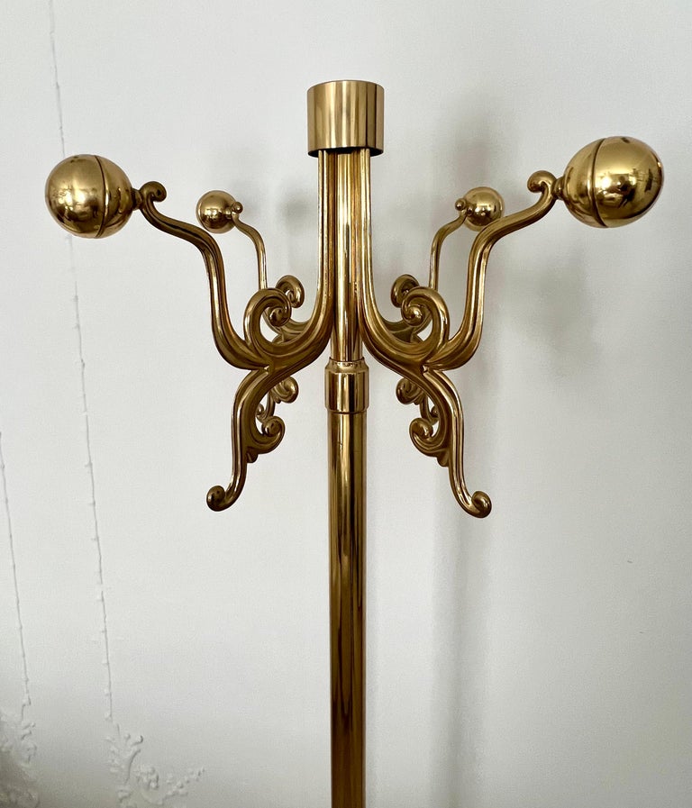 Solid Brass Italian Coat Rack Stand For Sale at 1stDibs