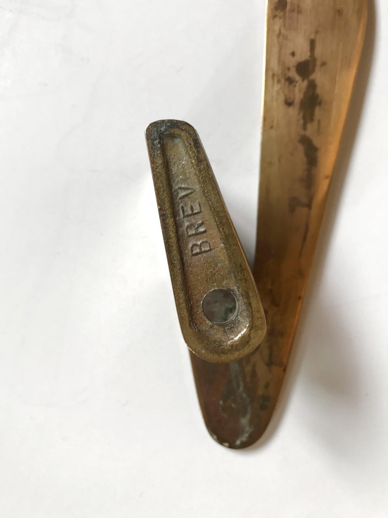 Solid Brass Italian Door Handles Midcentury Modern Design, 1950s at ...