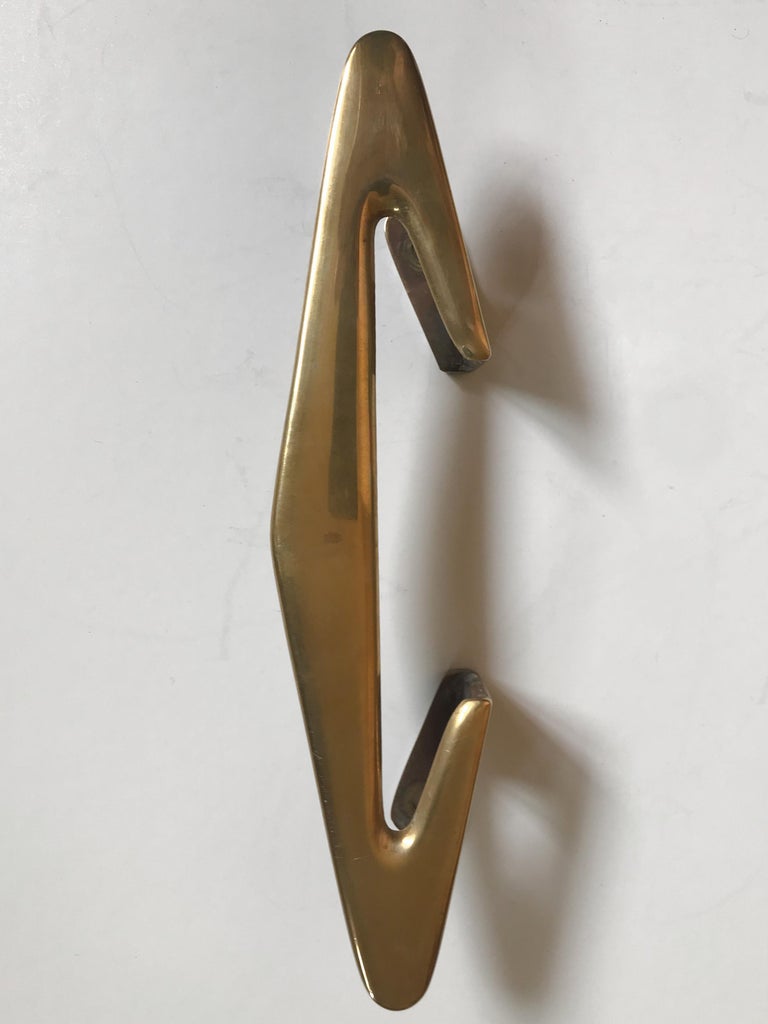 Solid Brass Italian Door Handles Midcentury Modern Design, 1950s at ...