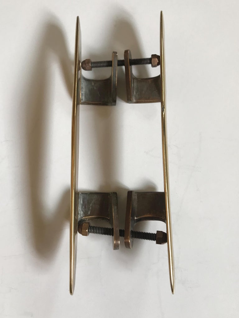 Solid Brass Italian Door Handles Midcentury Modern Design, 1950s at ...