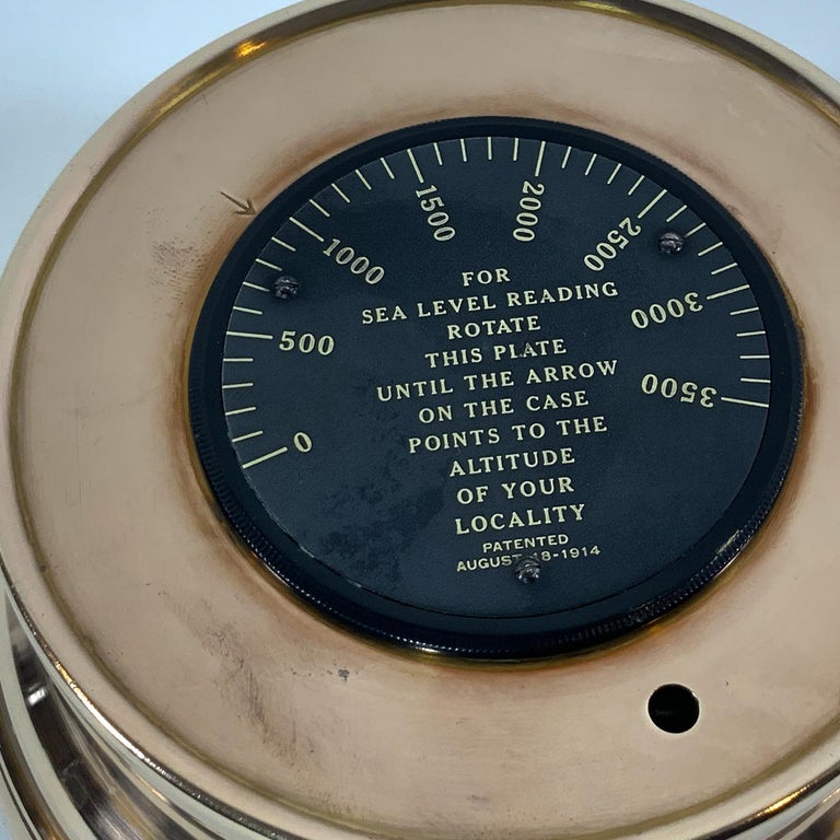 Solid Brass Library Barometer 1914 For Sale at 1stDibs