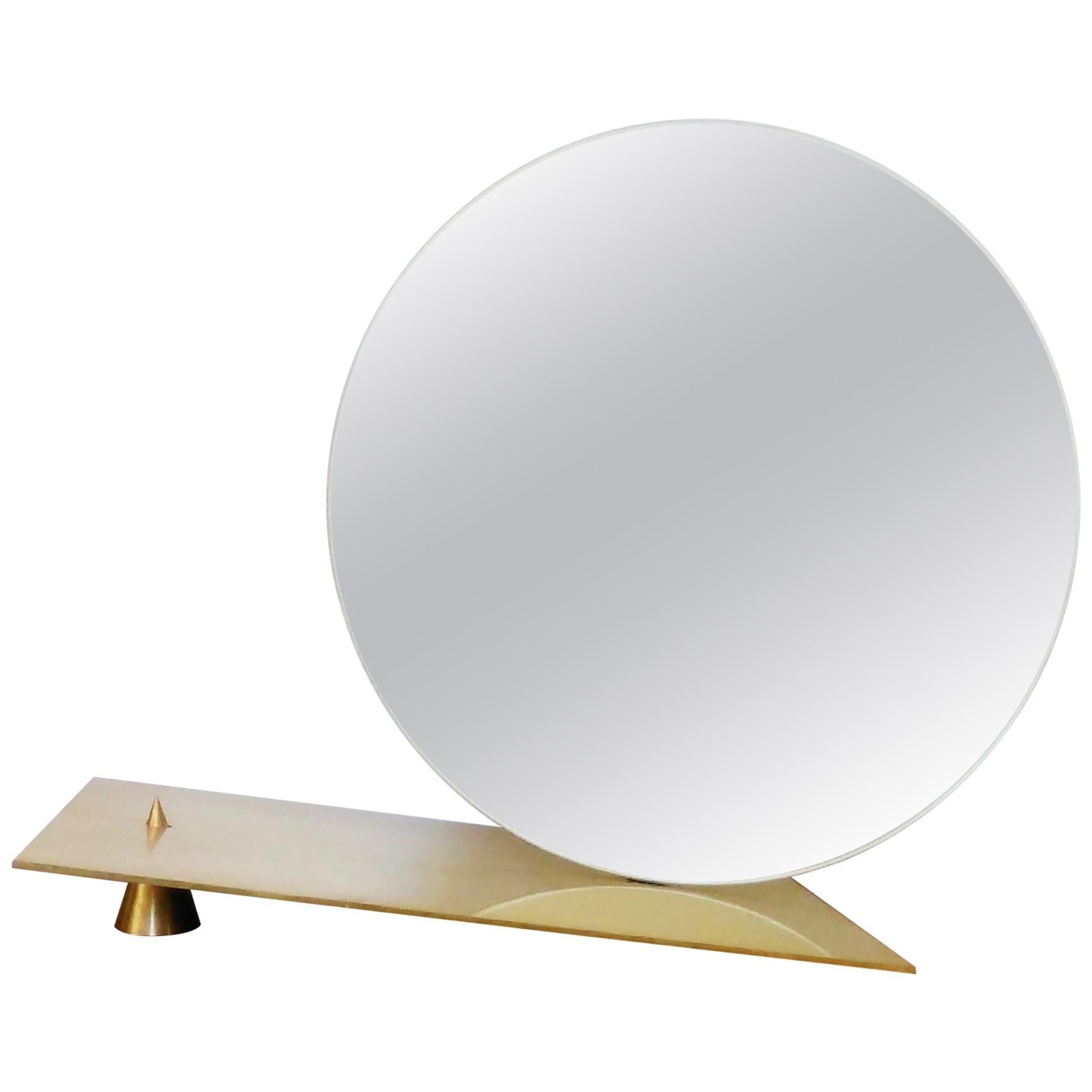 Solid Brass Mirror "Flow" by Periclis Frementitis For Sale at 1stDibs