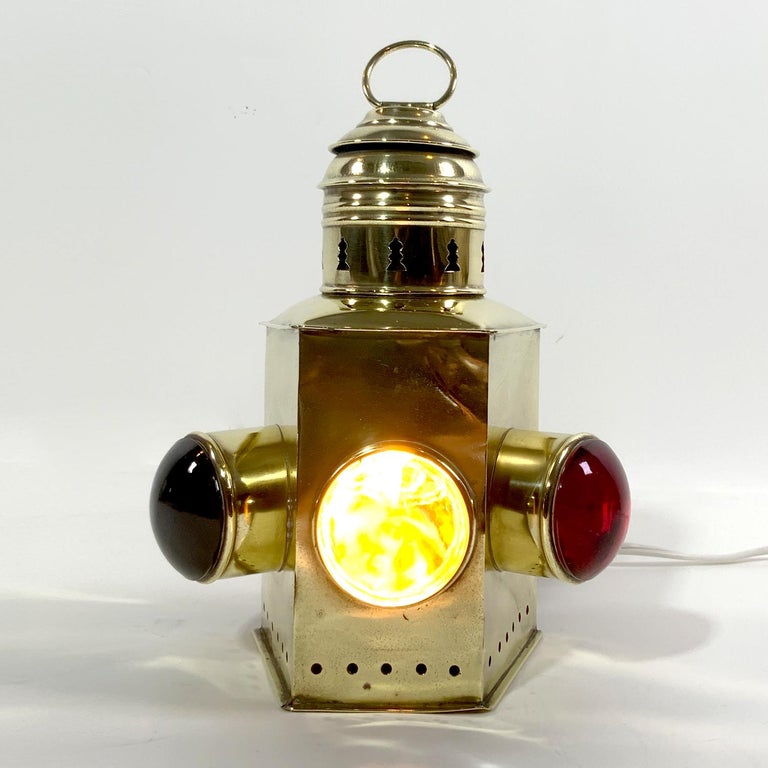 Solid Brass Nautical Bow Lantern For Sale at 1stDibs