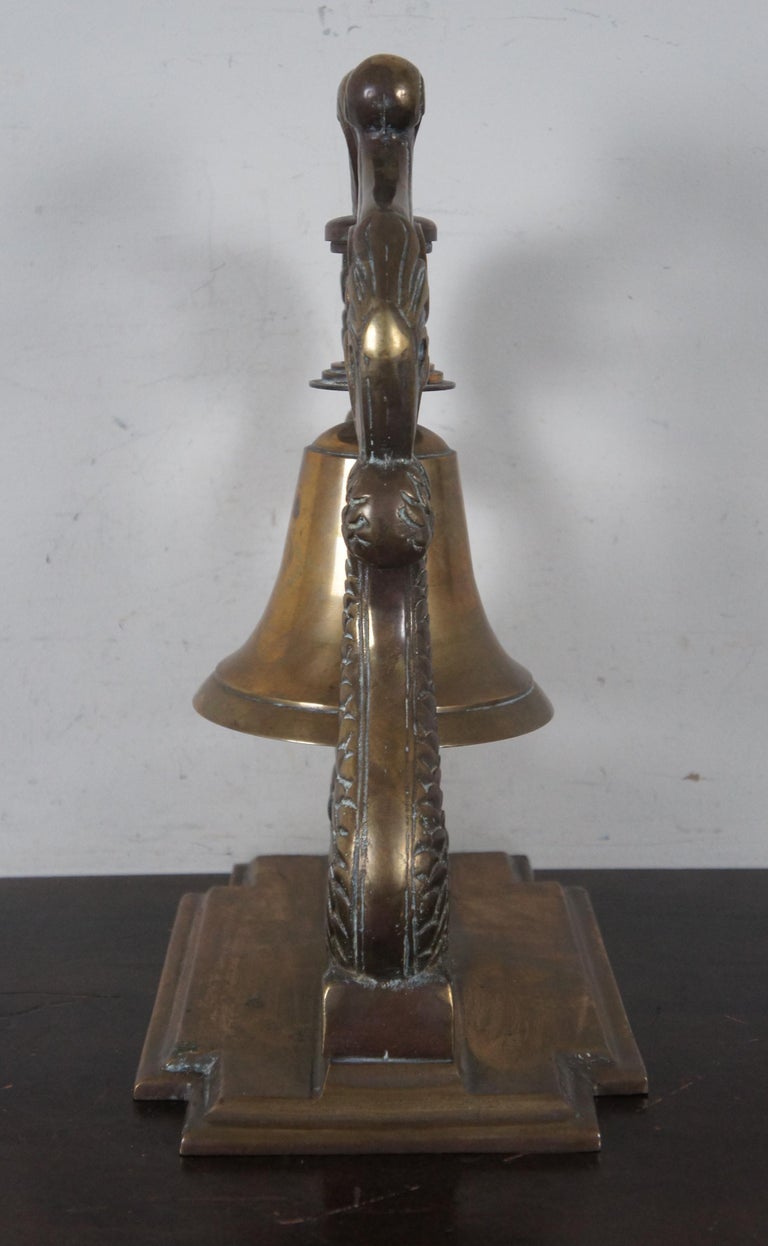 Solid Brass Nautical Navy Bell Submarine Officer Ship Captain Dolphins ...