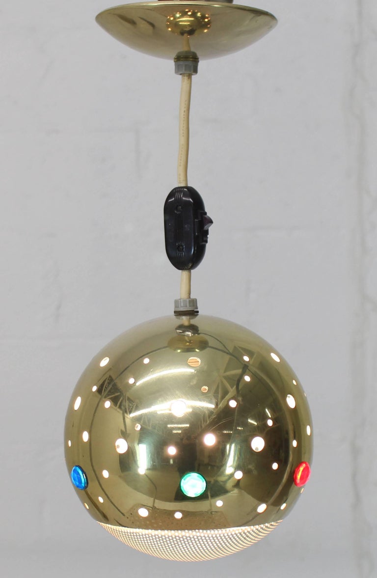 Solid Brass Pieced Ball Light Fixture Pendant at 1stDibs