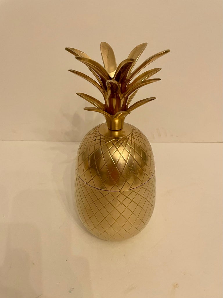 Solid Brass Pineapple Covered Container at 1stDibs