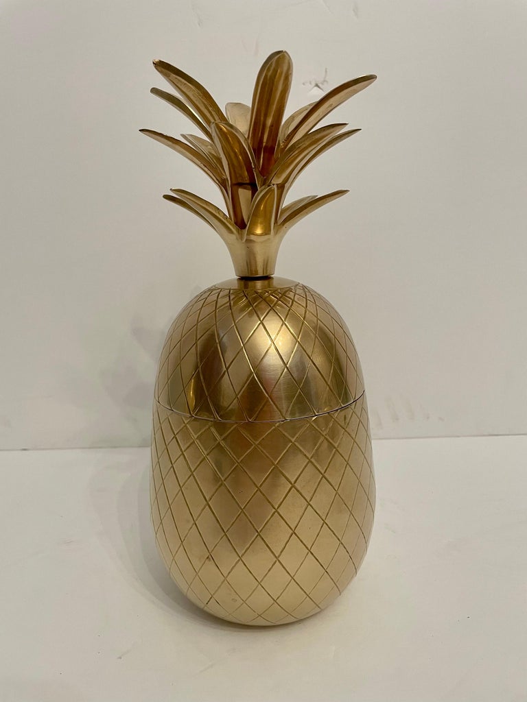 Solid Brass Pineapple Covered Container at 1stDibs