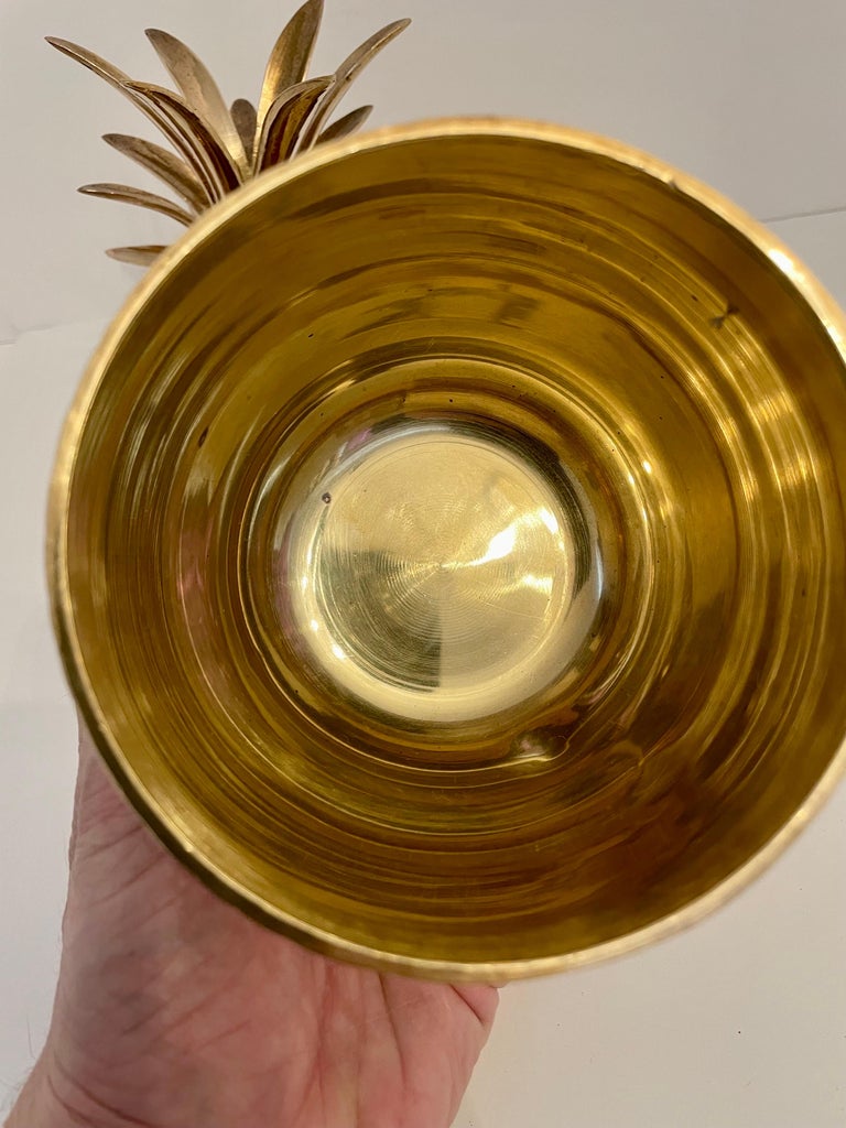 Solid Brass Pineapple Covered Container For Sale at 1stDibs