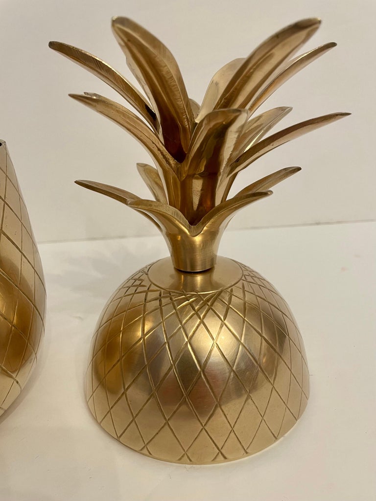 Solid Brass Pineapple Covered Container at 1stDibs