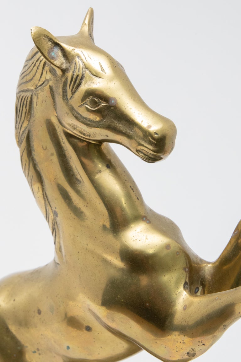 Solid Brass Raring Horse Figure For Sale at 1stDibs