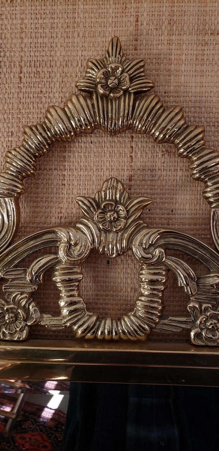 Solid Brass Rococo Form Mirror For Sale at 1stDibs