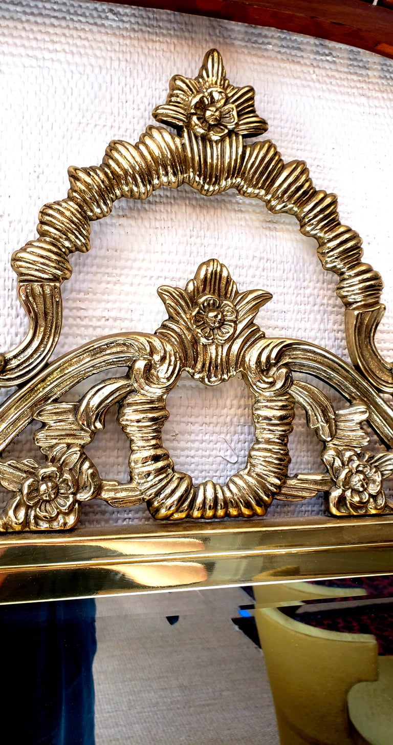 Solid Brass Rococo Form Mirror For Sale at 1stDibs
