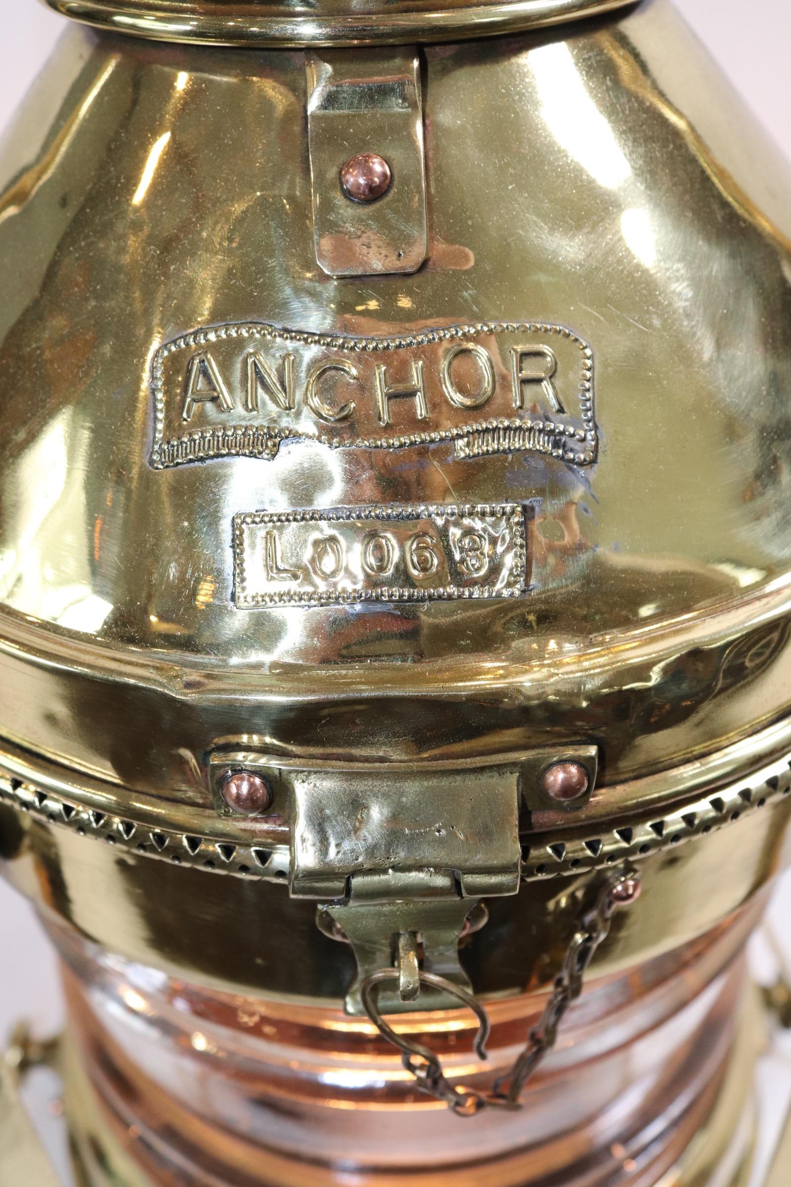 Solid Brass Ships Anchor Lantern at 1stDibs