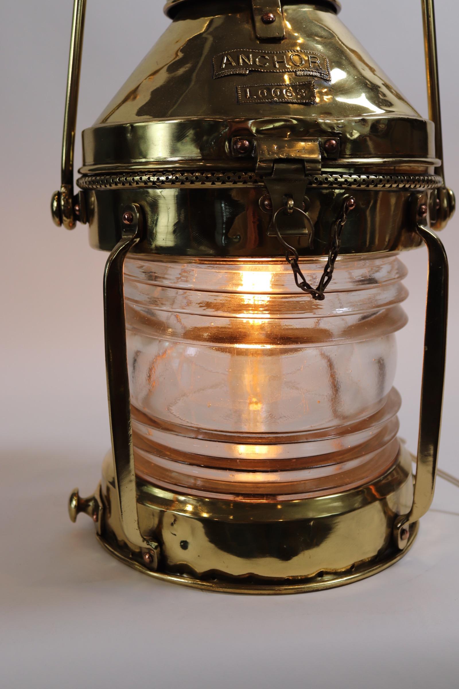 Solid Brass Ships Anchor Lantern at 1stDibs