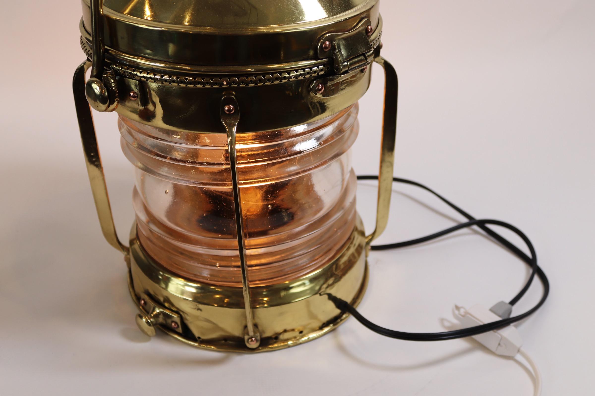 Solid Brass Ships Anchor Lantern at 1stDibs