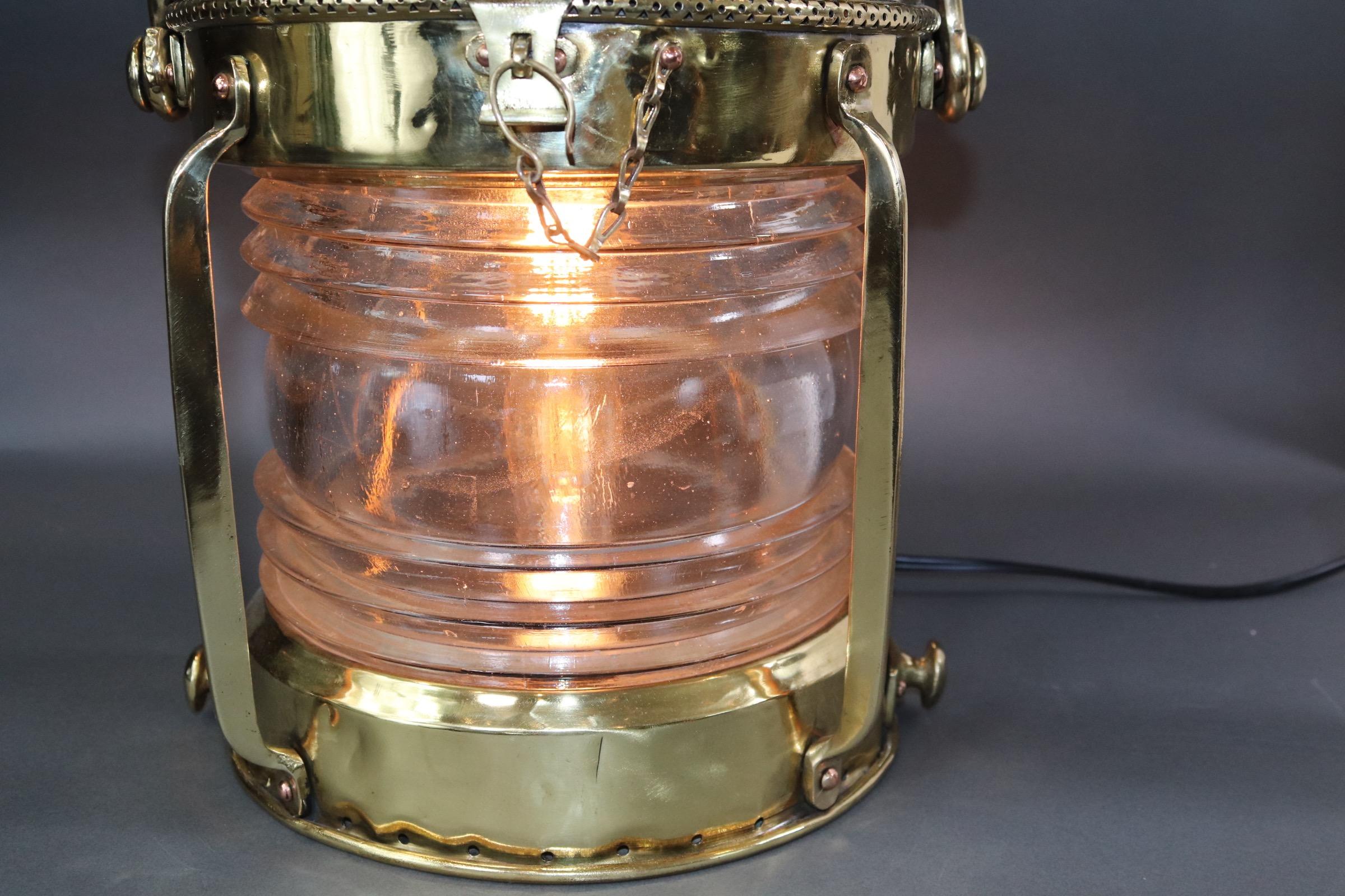Solid Brass Ships Anchor Lantern at 1stDibs