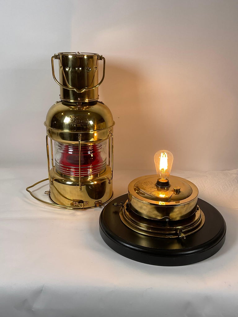 Solid Brass Ship’s Anchor Lantern For Sale at 1stDibs