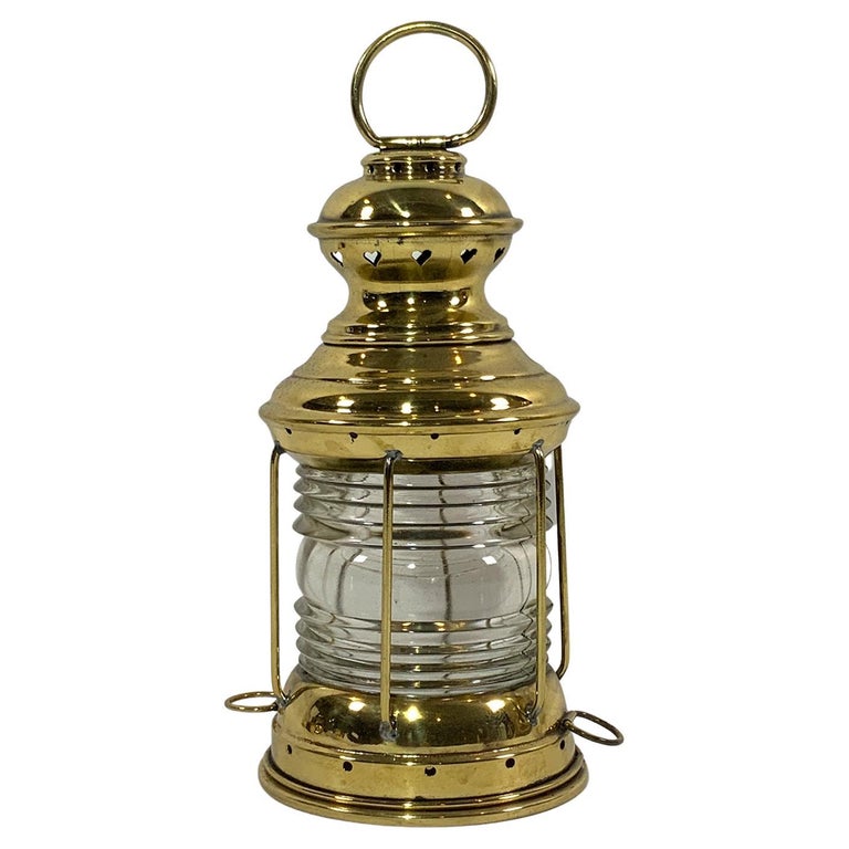 Solid Brass Ships Anchor Lantern For Sale at 1stDibs