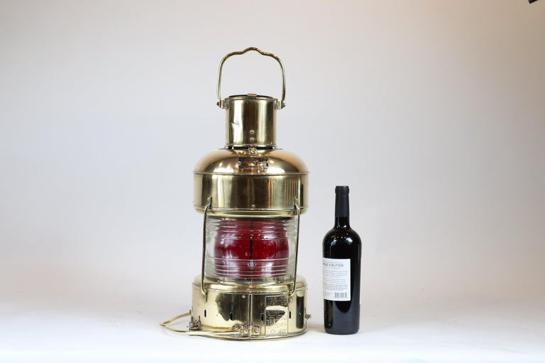 Solid Brass Ship's Anchor Light For Sale at 1stDibs