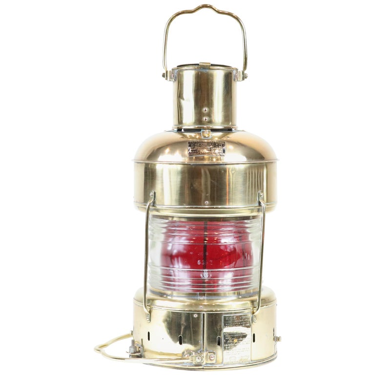 Solid Brass Ship's Anchor Light For Sale at 1stDibs