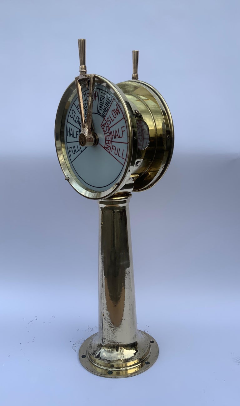 Solid Brass Ships Engine Order Telegraph For Sale at 1stDibs