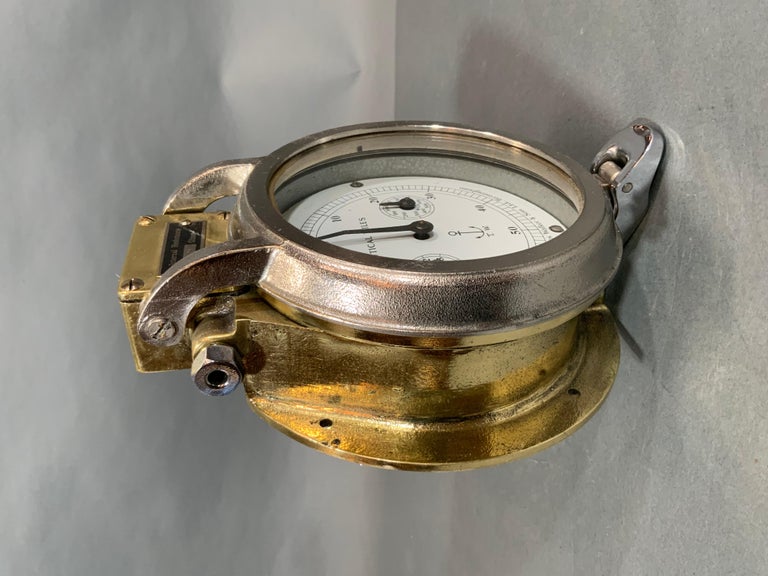 Solid Brass Ships Nautical Miles Gauge For Sale at 1stDibs