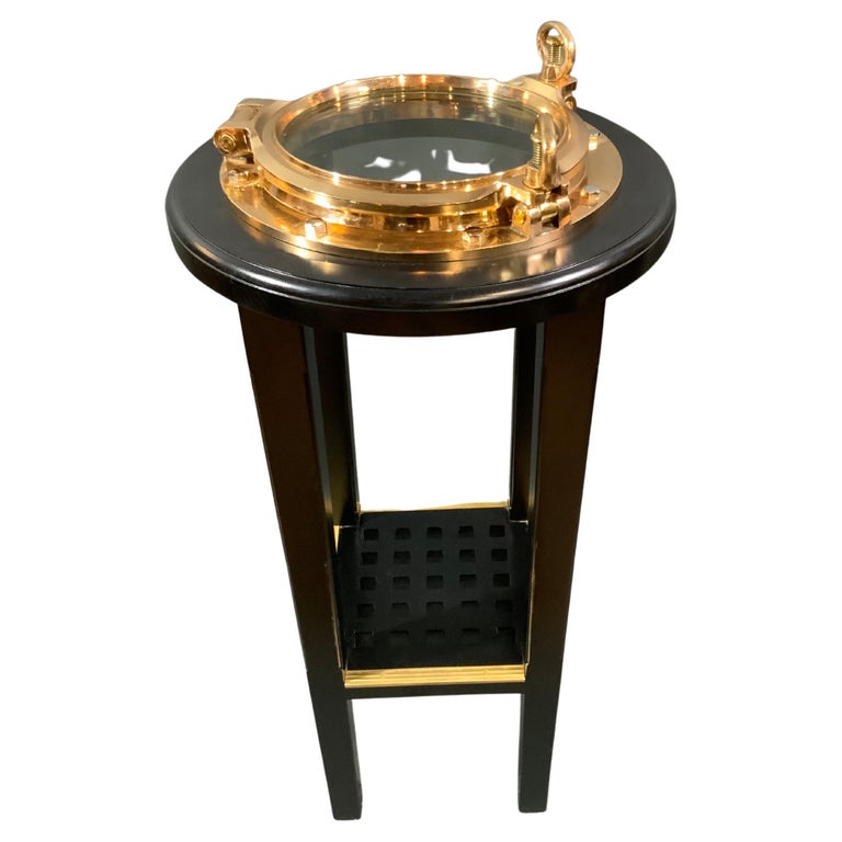 Solid Brass Ships Porthole Table For Sale at 1stDibs