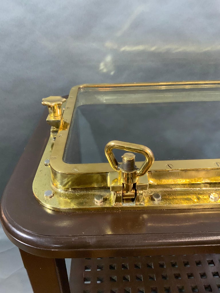 Solid Brass Ships Porthole Table, Very Large For Sale at 1stDibs