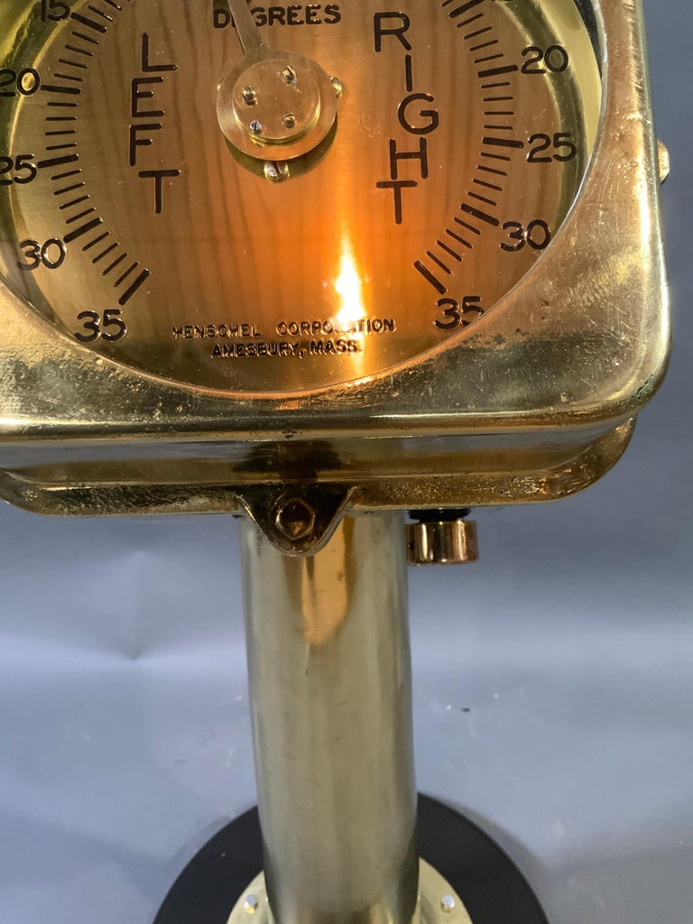 Solid Brass Ships Rudder Angle Indicator by Henschel For Sale at 1stDibs