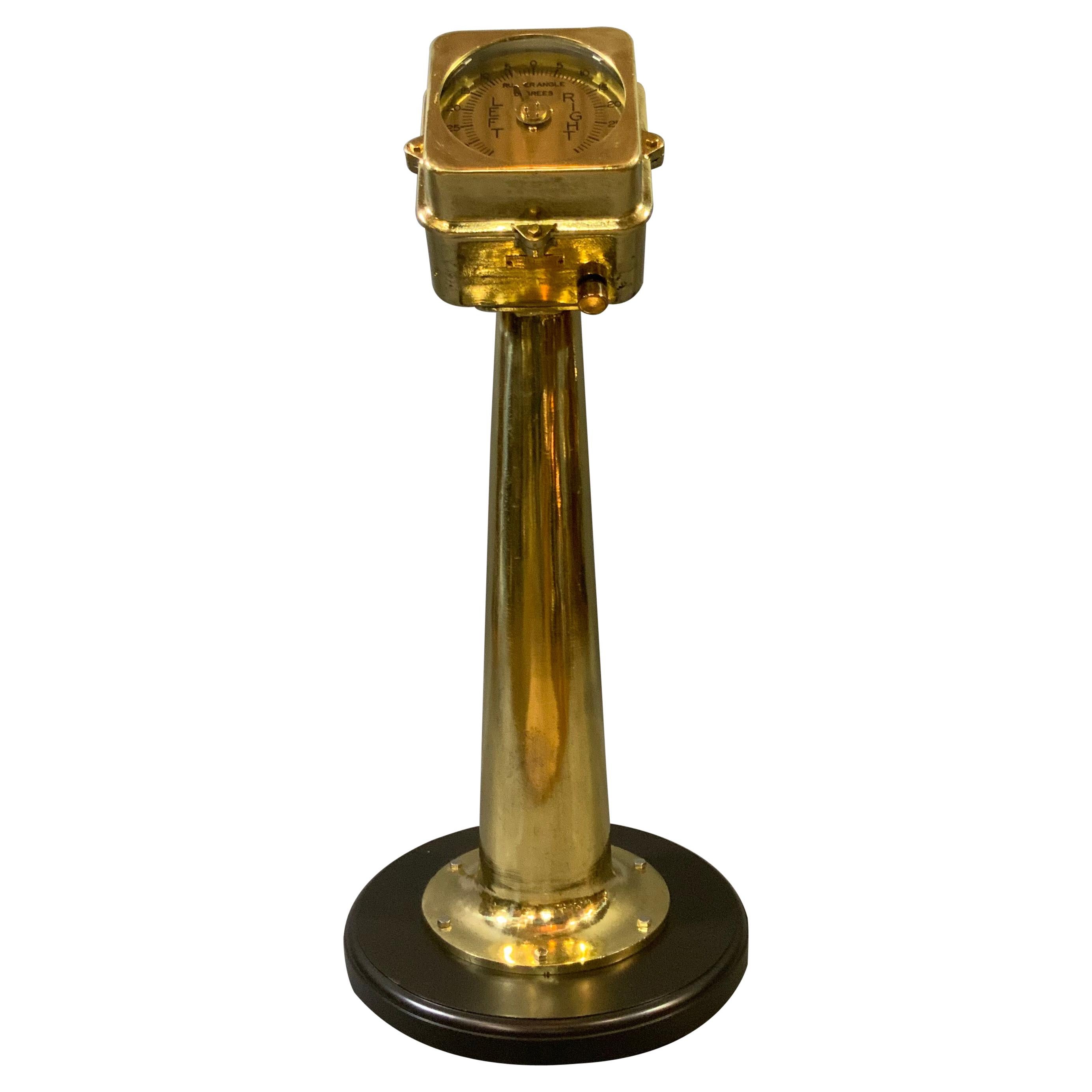 Solid Brass Ships Rudder Angle Indicator by Henschel For Sale at 1stDibs