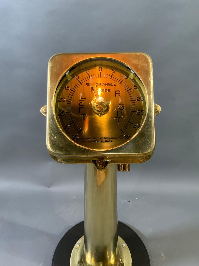 Solid Brass Ships Rudder Angle Indicator by Henschel For Sale at 1stDibs