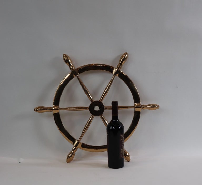 Solid Brass Six Spoke Ships Wheel For Sale at 1stDibs