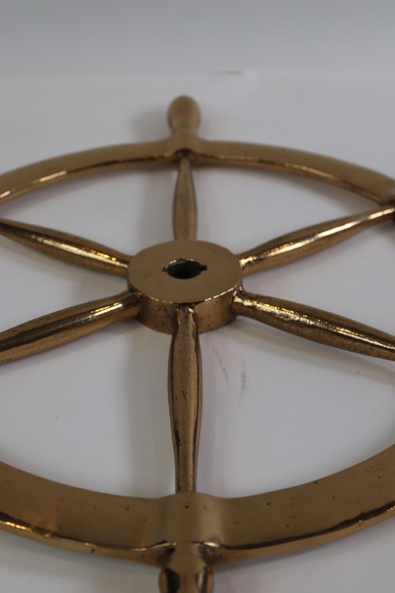 Solid Brass Six Spoke Ships Wheel For Sale at 1stDibs