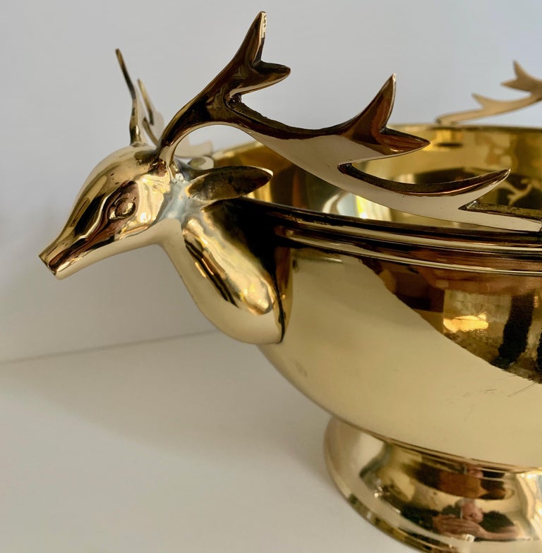 Solid Brass Stag Head Bowl at 1stDibs