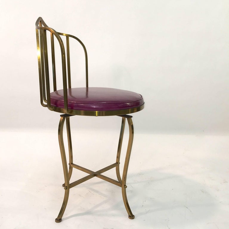 Solid Brass Swivel Vanity Chair at 1stDibs