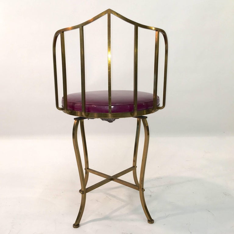Solid Brass Swivel Vanity Chair at 1stDibs