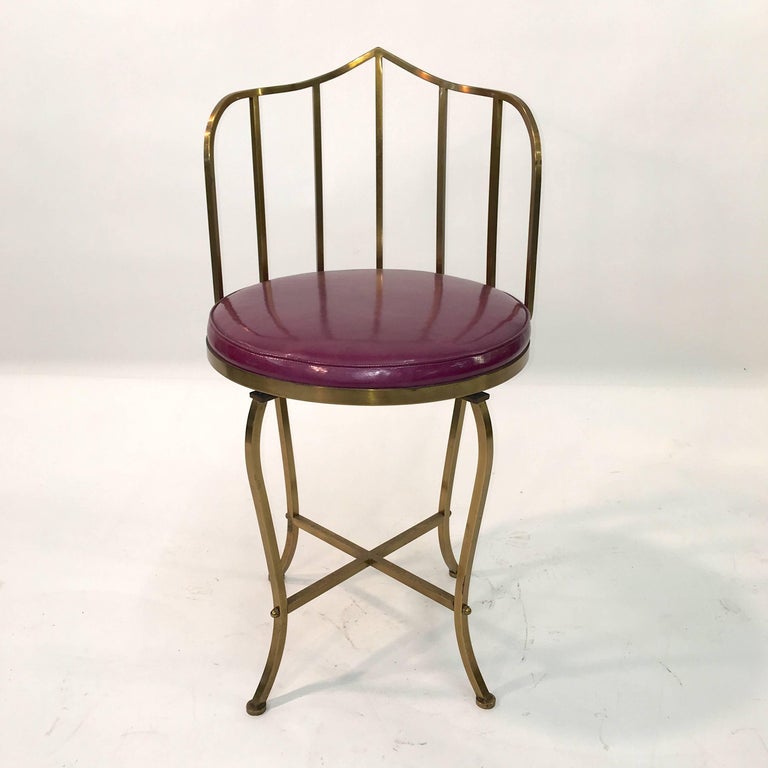 Solid Brass Swivel Vanity Chair at 1stDibs